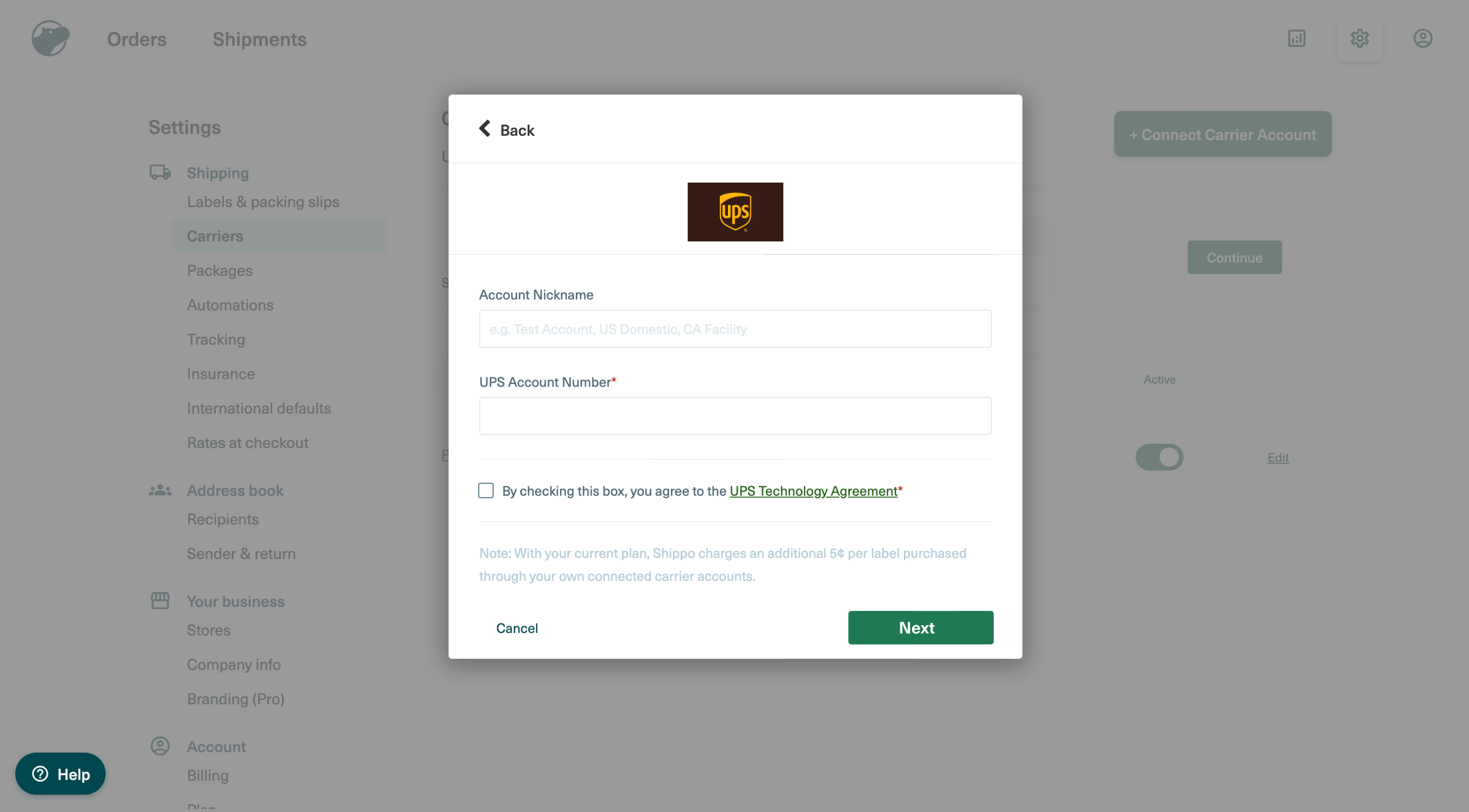 How to Connect Your UPS Account in Shippo – Shippo